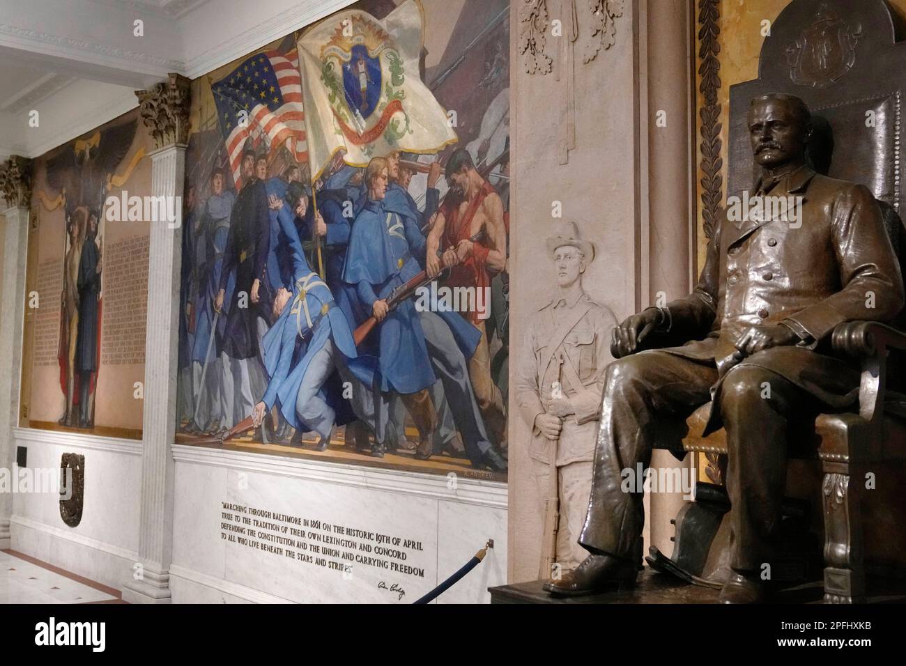 The seal of the Commonwealth of Massachusetts, featuring a Native ...