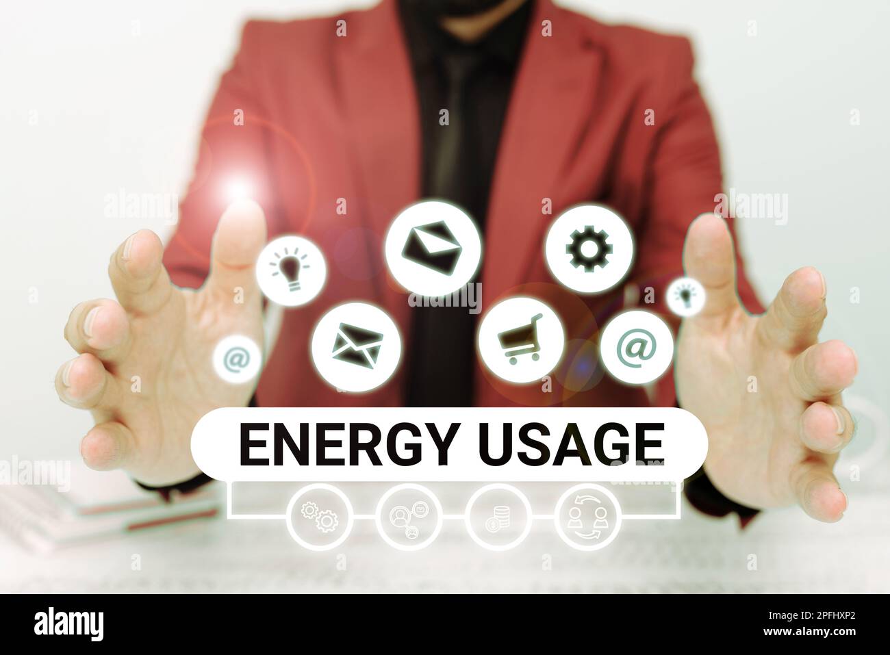Conceptual display Energy Usage. Conceptual photo Amount of energy ...