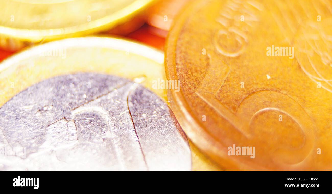 Money coins on white background Stock Photo - Alamy