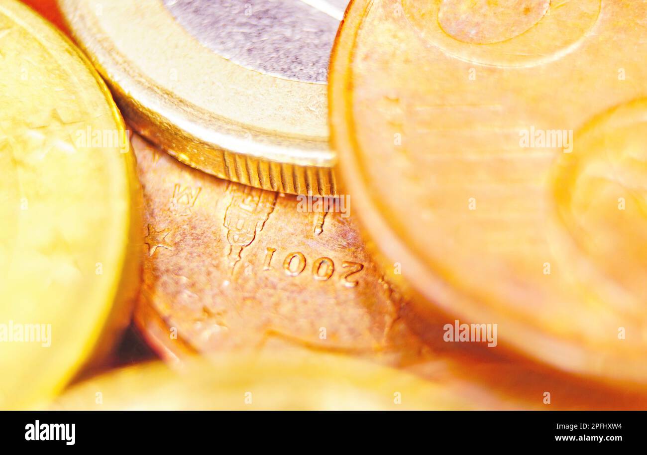 Money coins on white background Stock Photo - Alamy