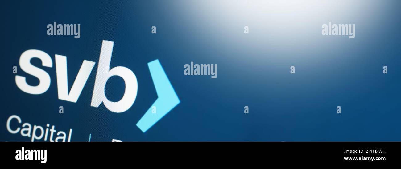 Bangkok Thailand. March 15 2023. SVB Bank logo. Brands logo of Silicon ...