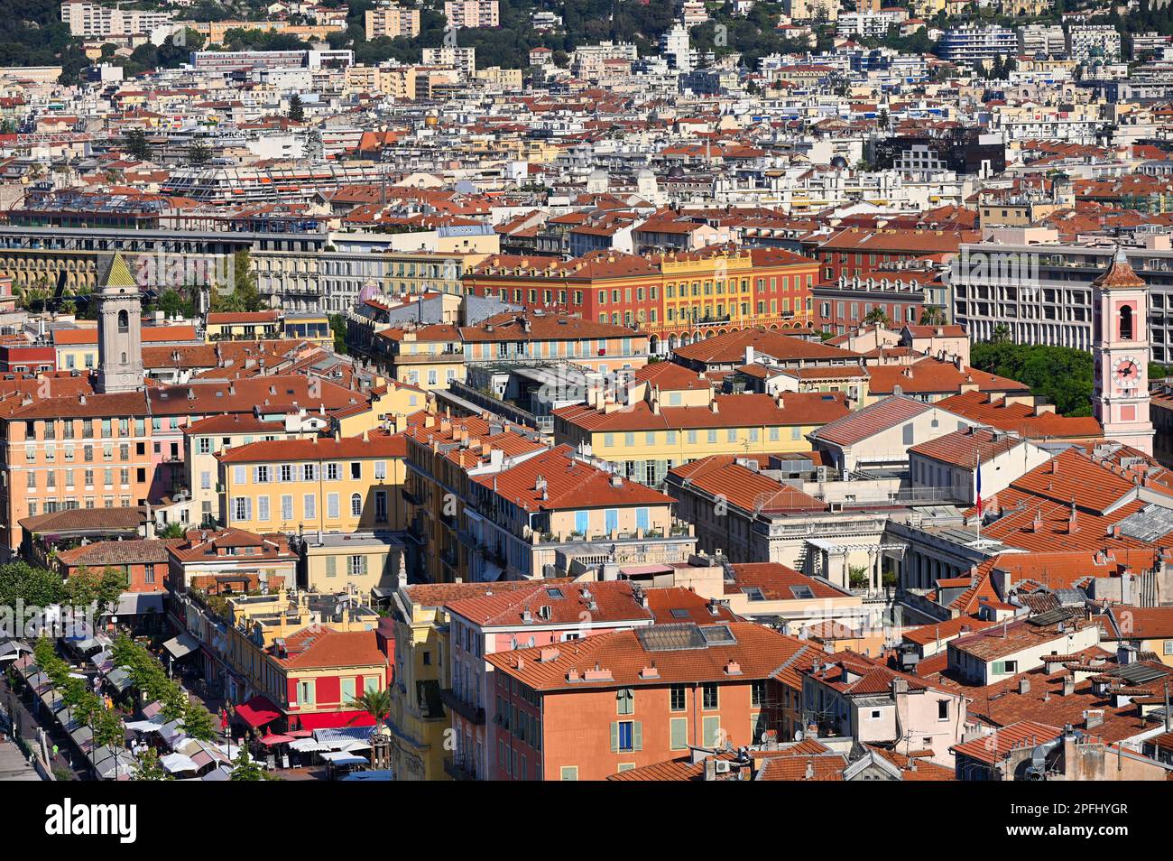 Old buildings and church towers in Nice France Stock Photo - Alamy
