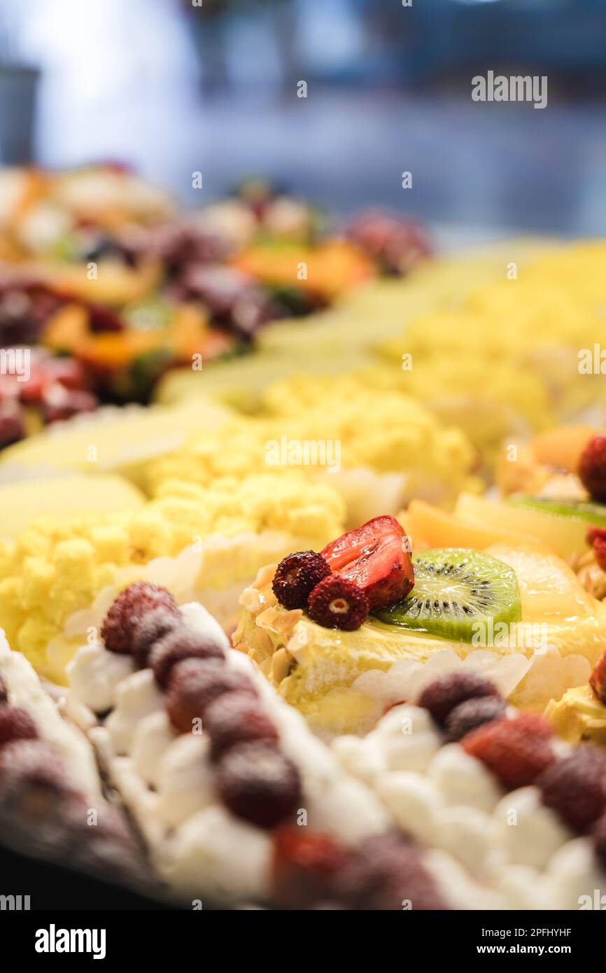 Italian Bakery counter, traditional Sicilian pastry. Fresh and tasty ...