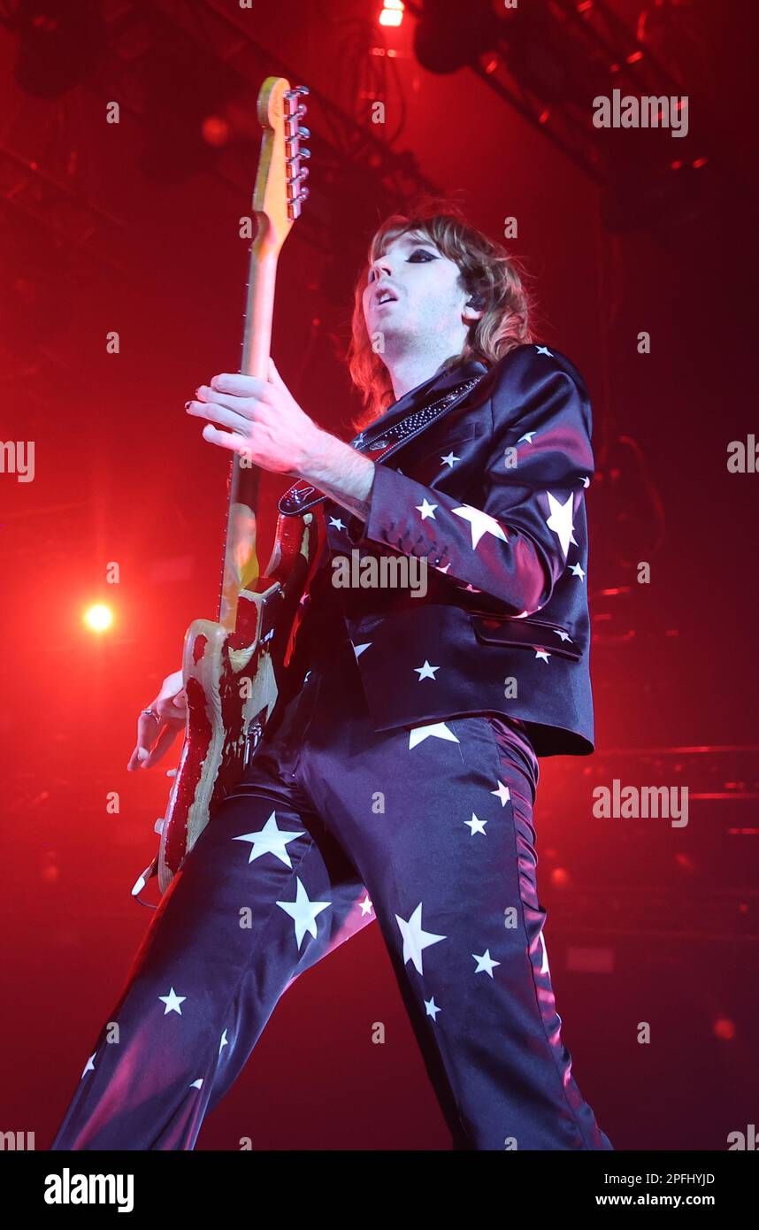 Italian rock band Maneskin in concert during the “Loud Kids Tour ...