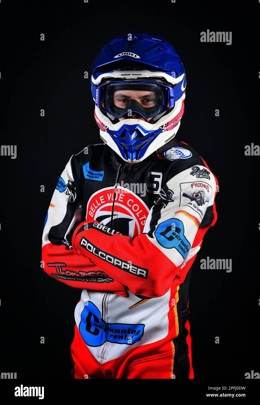 James Pearson of Belle Vue Aces during the Belle Vue Aces Media Day at ...