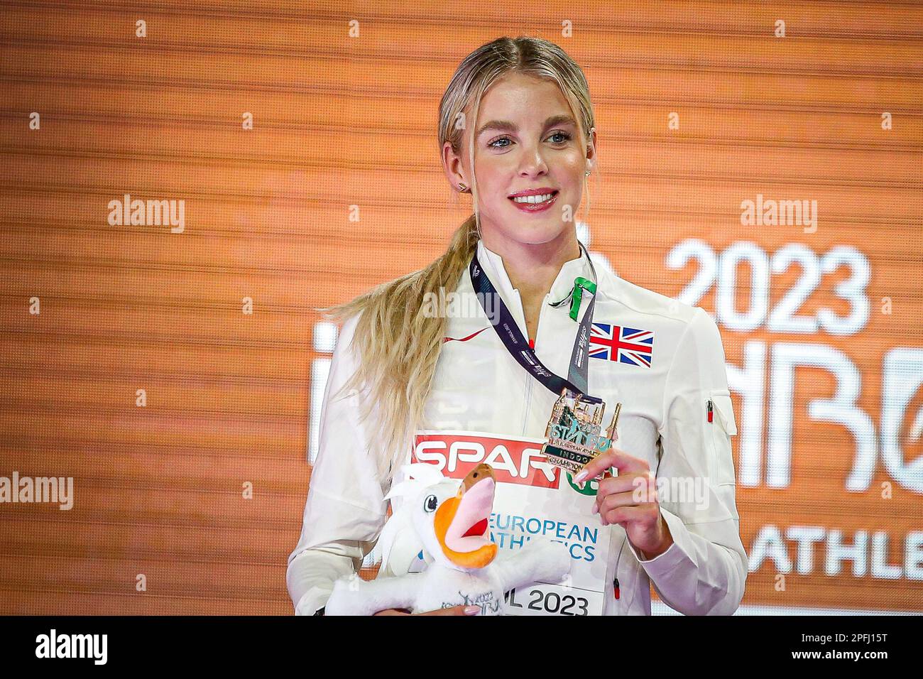 ISTANBUL, TURKEY - MARCH 05: Keely Hodgkinson of Great Britain posing ...