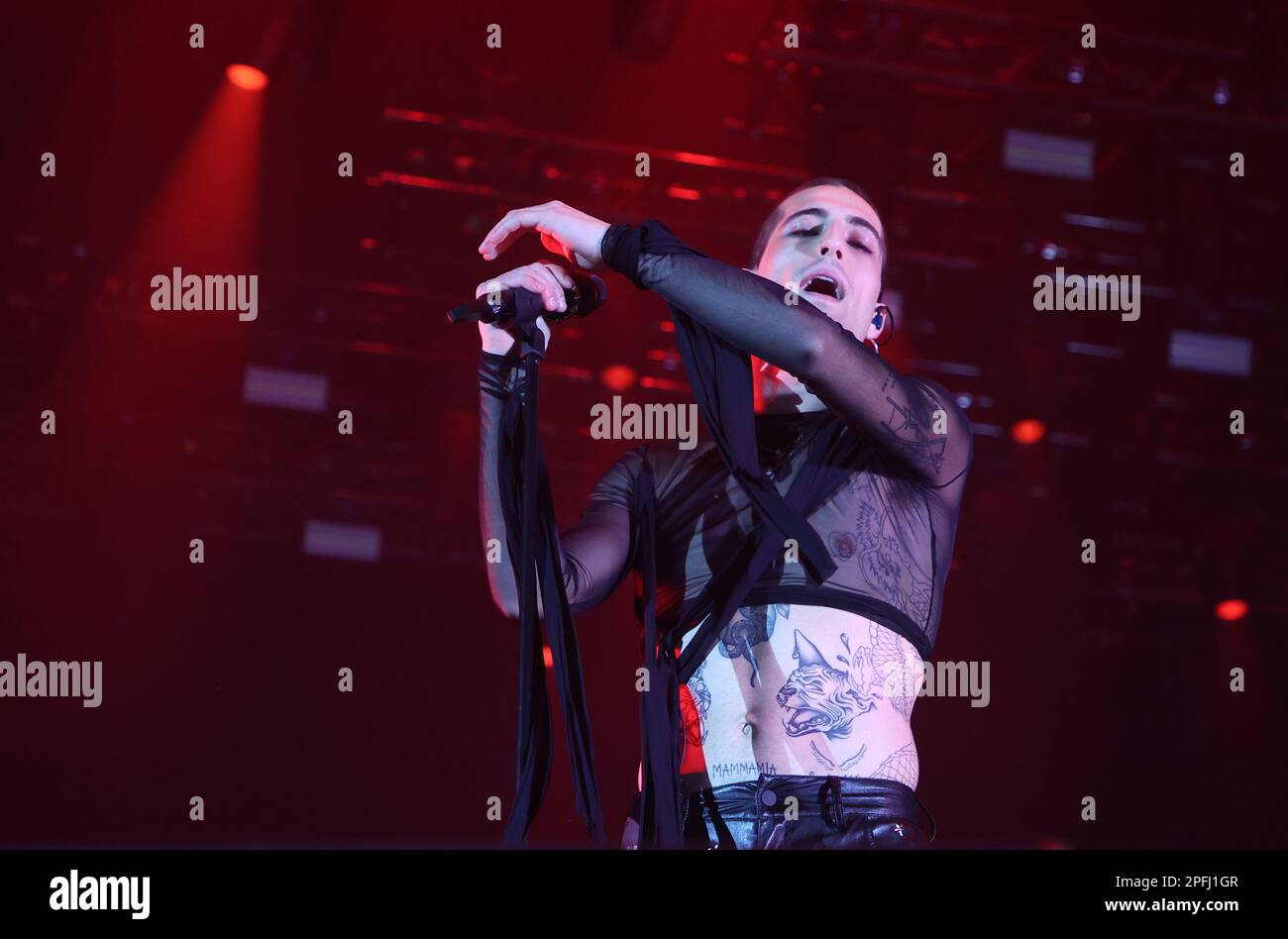 Italian rock band Maneskin in concert during the “Loud Kids Tour ...
