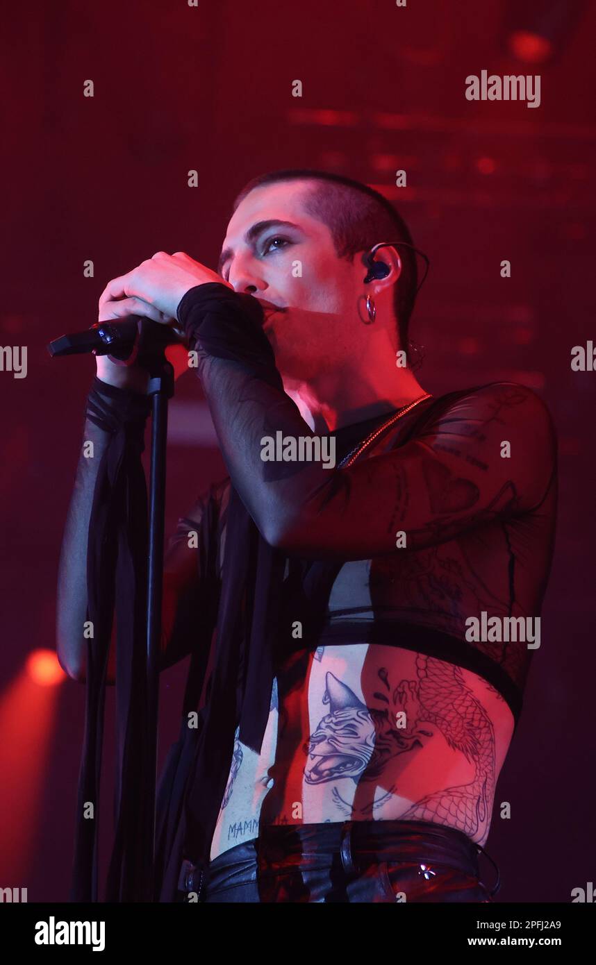 Italian rock band Maneskin in concert during the “Loud Kids Tour ...