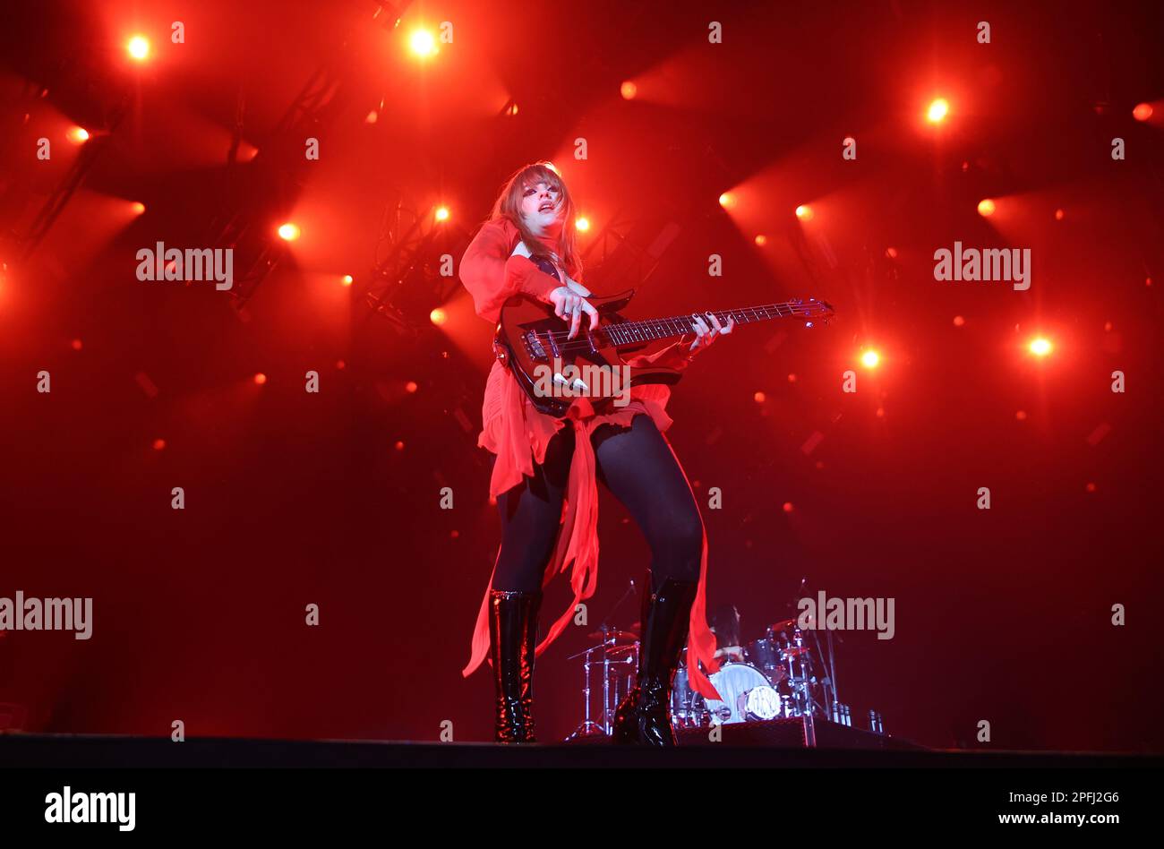 Italian rock band Maneskin in concert during the “Loud Kids Tour ...