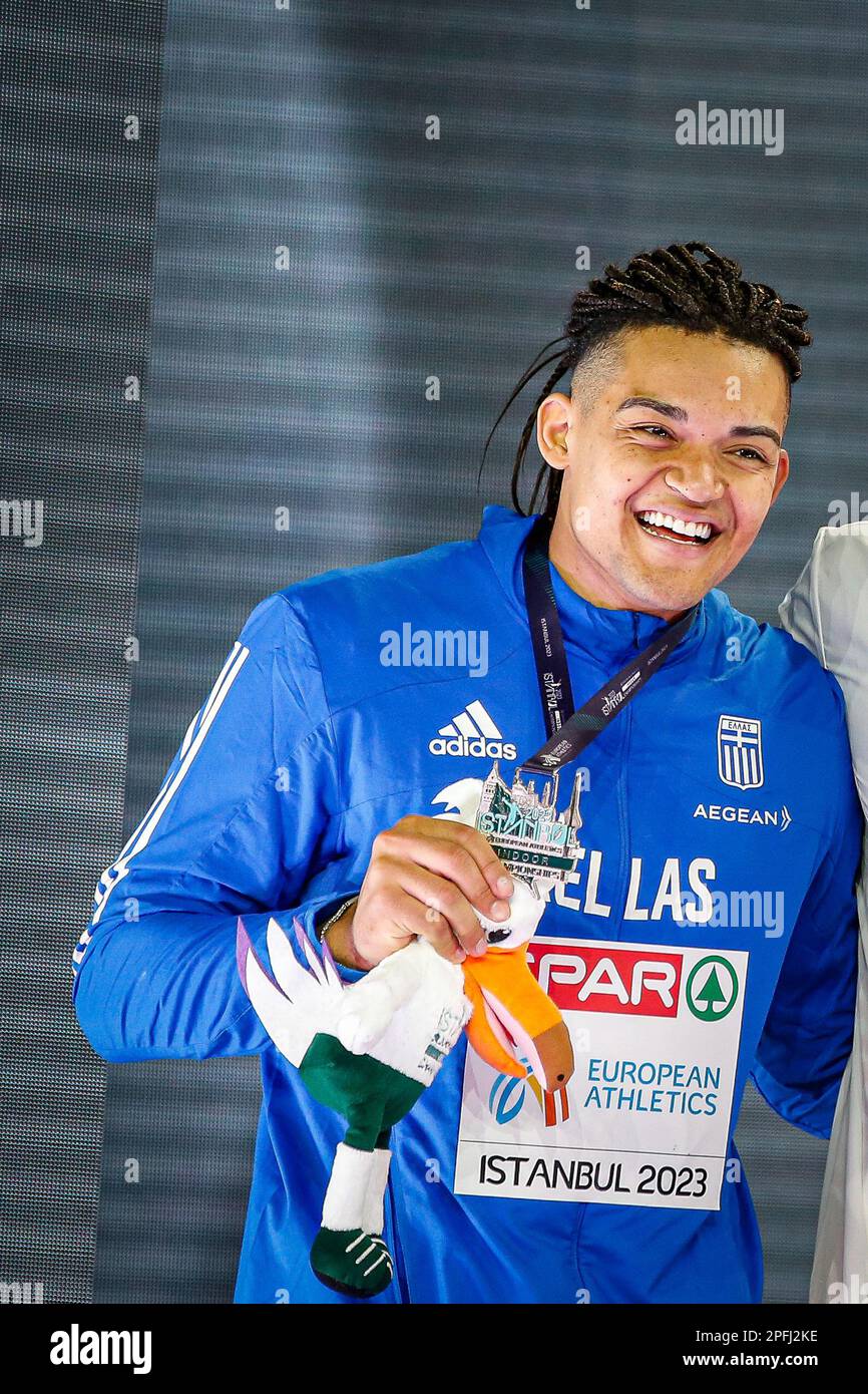 ISTANBUL, TURKEY - MARCH 05: Emmanouil Karalis of Greece posing with ...