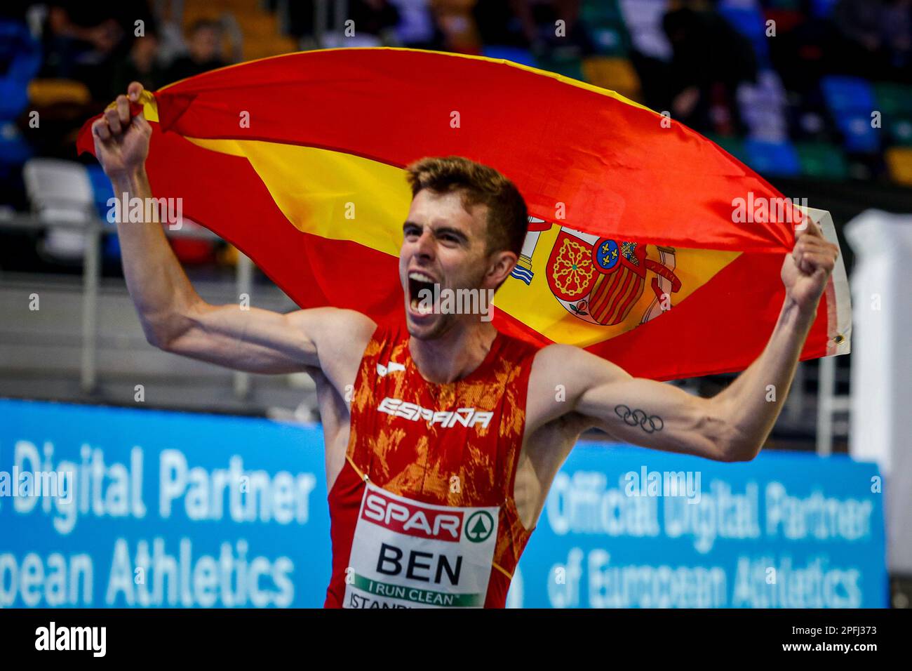 ISTANBUL, TURKEY - MARCH 05: Adrian Ben of Spain celebrates the victory ...