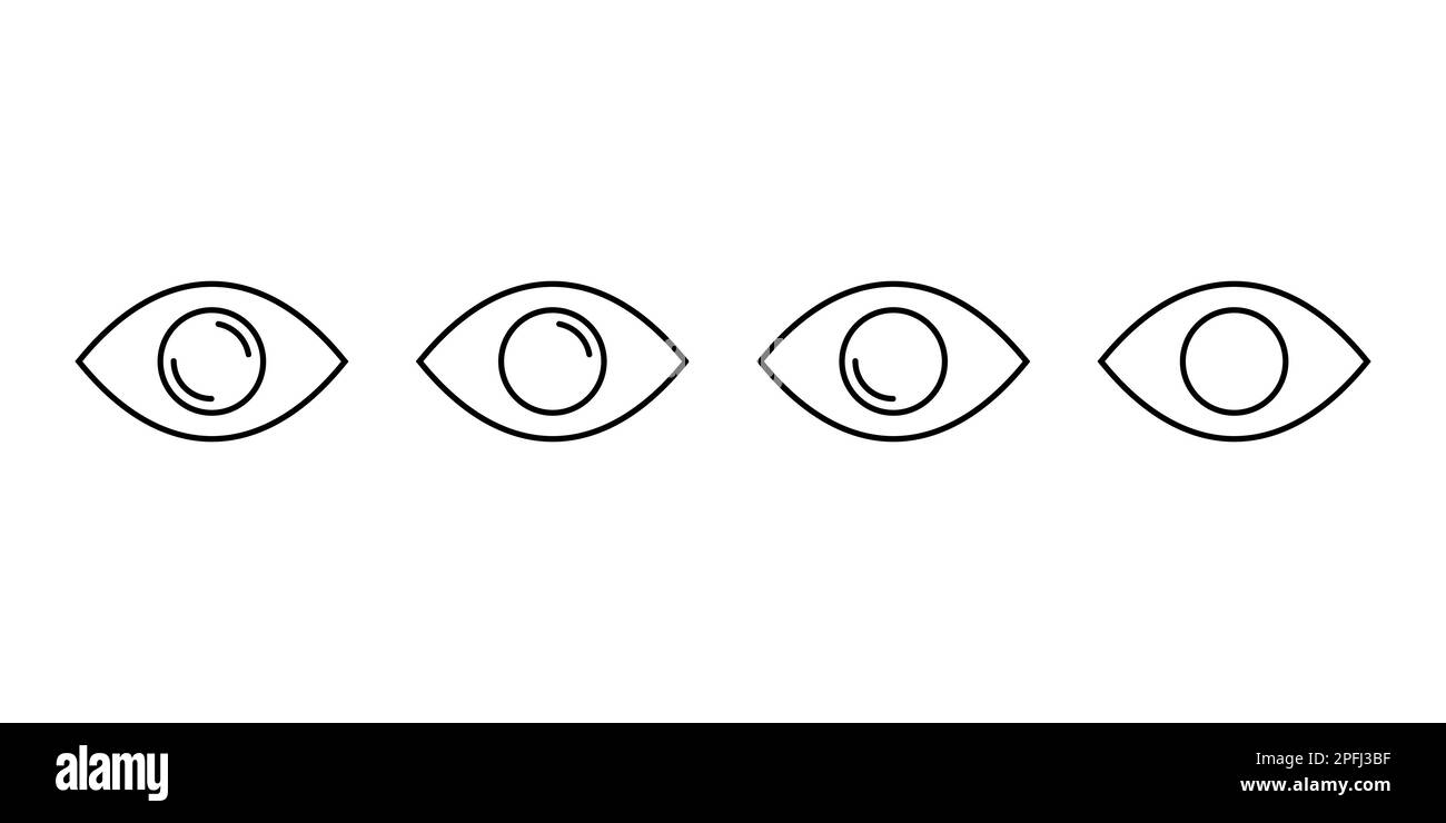 Eye line icon set. Open eyes set. differenf flat designe Stock Vector ...