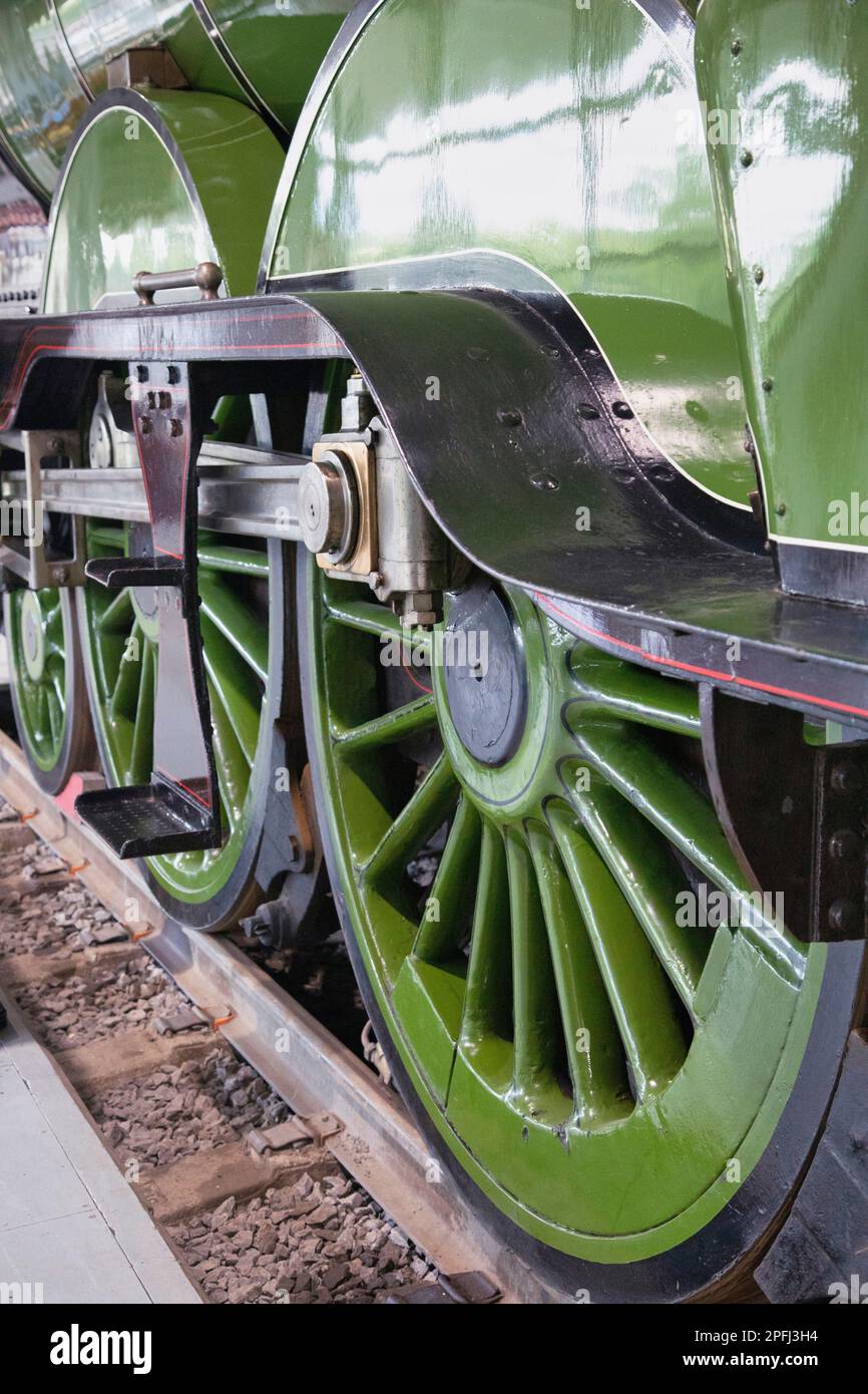 Steam train wheel detail at Shildon Co Durham Stock Photo - Alamy