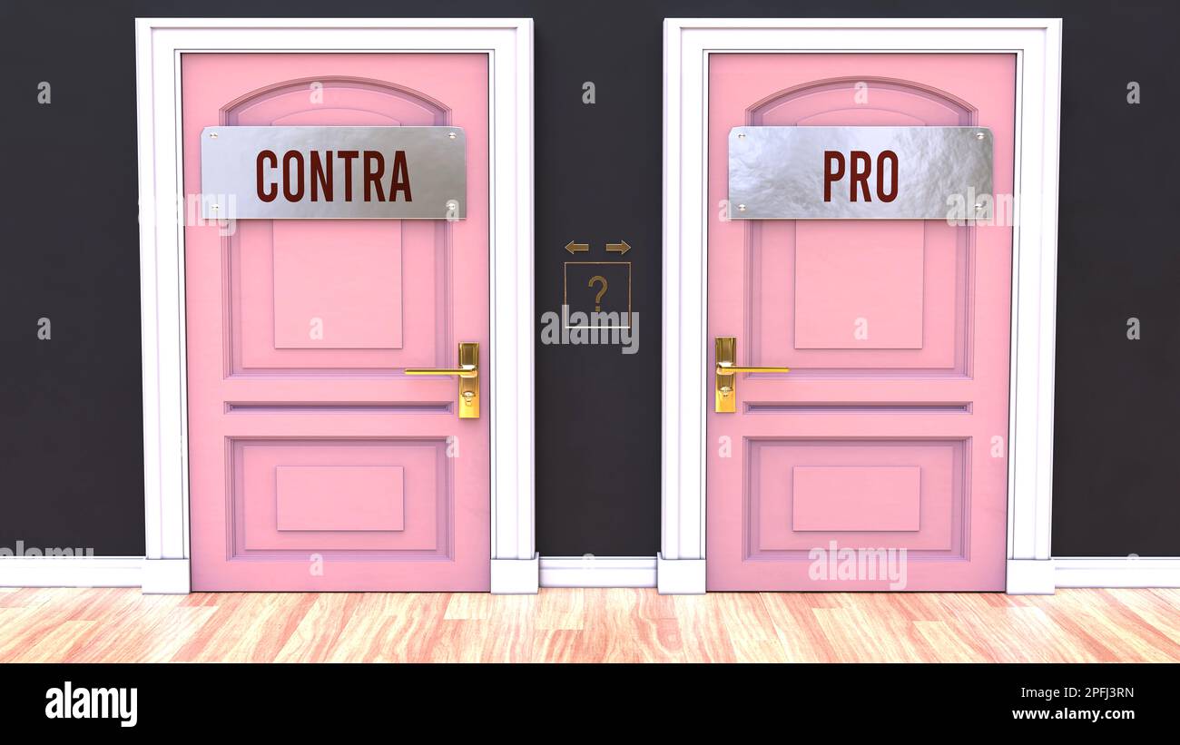 Making a choice and deciding in favor of either Contra or Pro. Two ...
