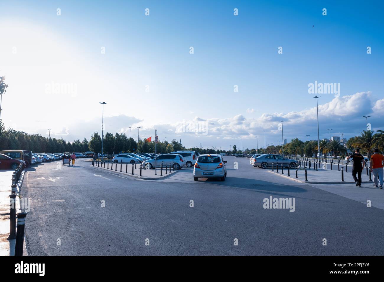Maltepe, Istanbul, Turkey - 07.23.2021: cars going to open parking ...