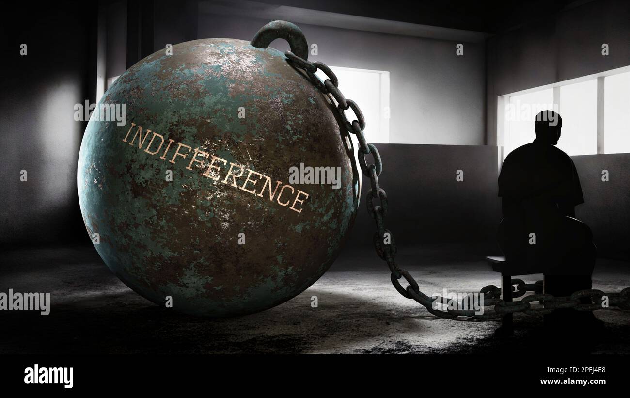 Indifference and intimate, silent and lonely suffering human soul ...