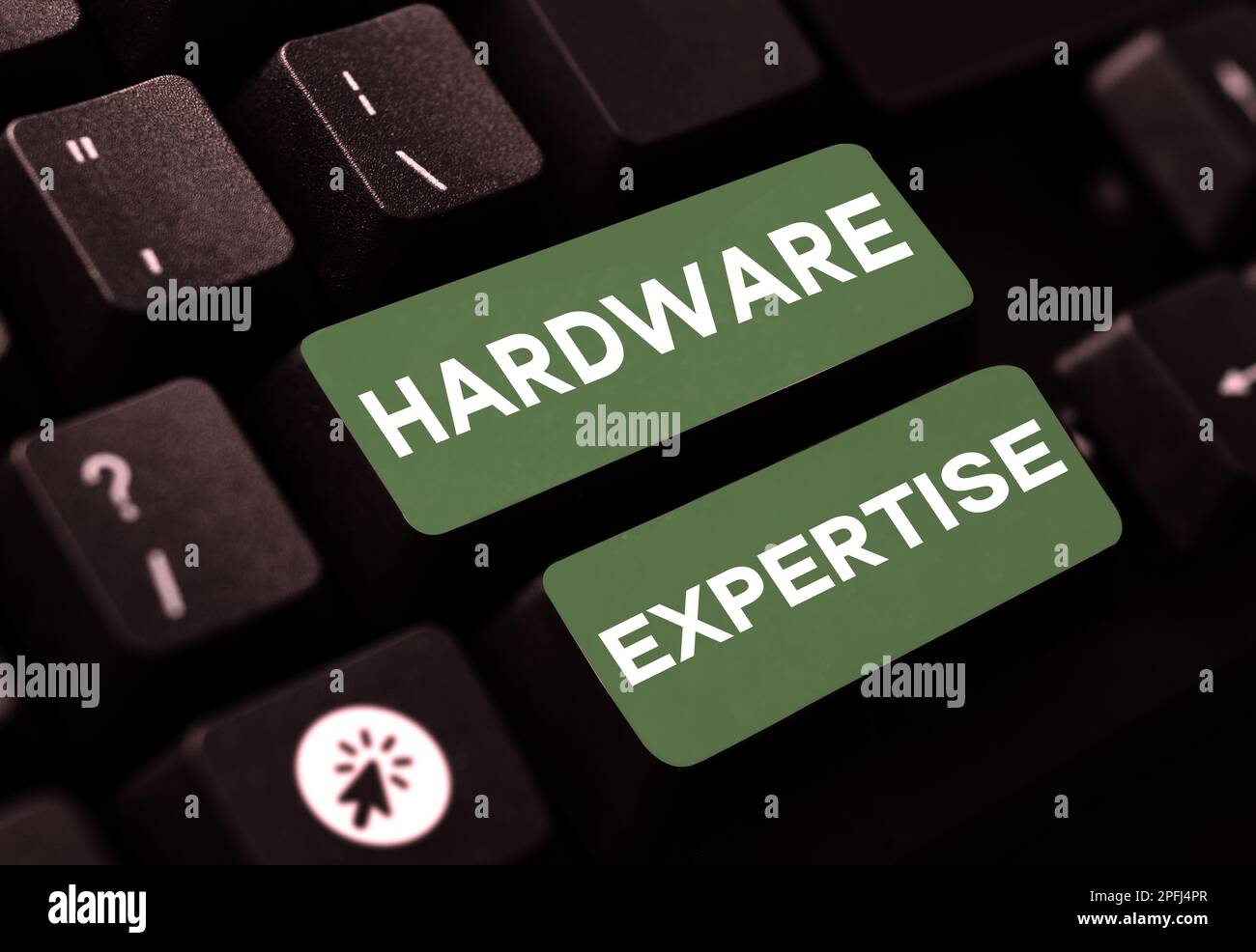 Text caption presenting Hardware Expertise. Business approach machines ...