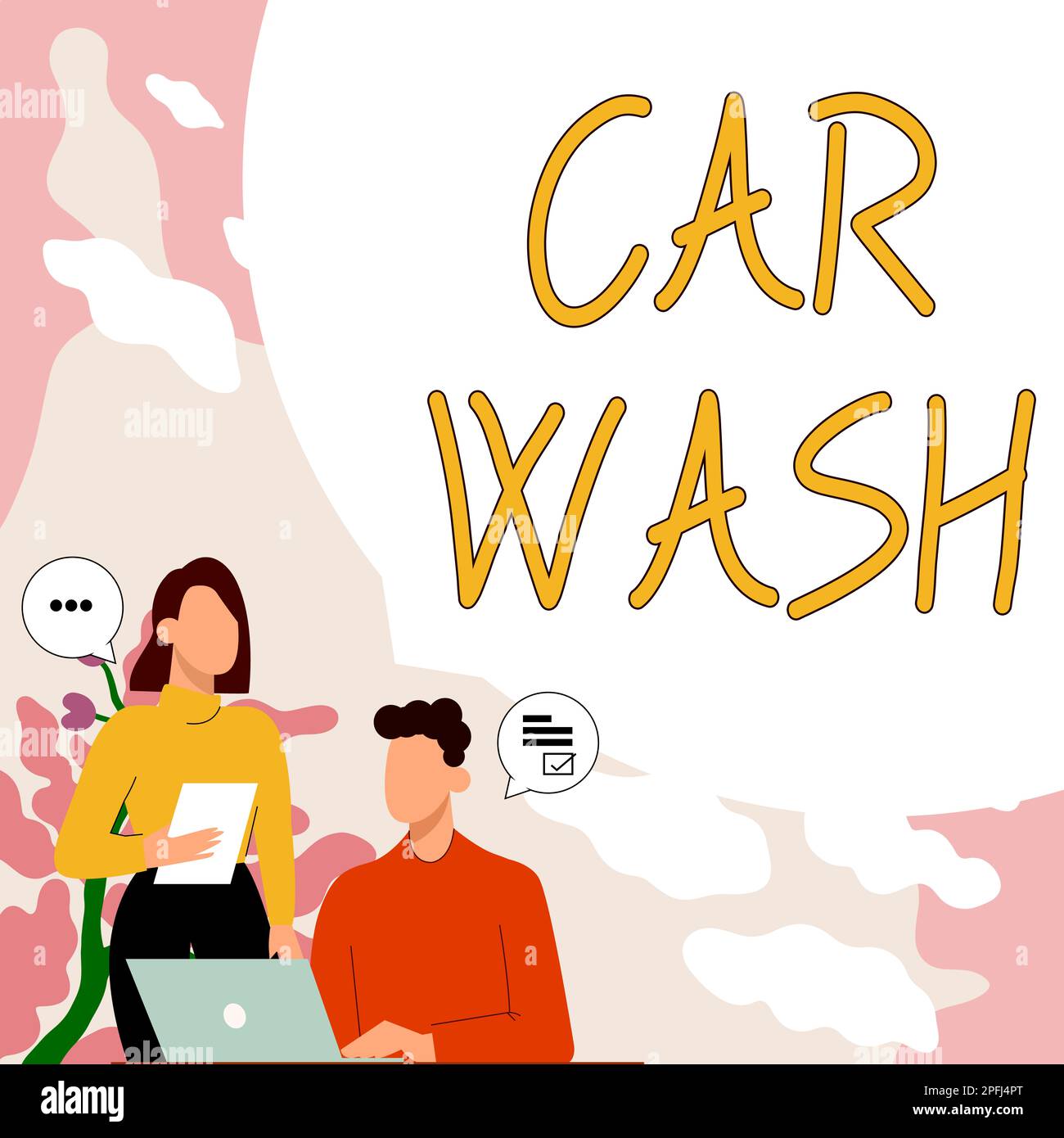 Hand writing sign Car Wash. Business concept a building containing ...