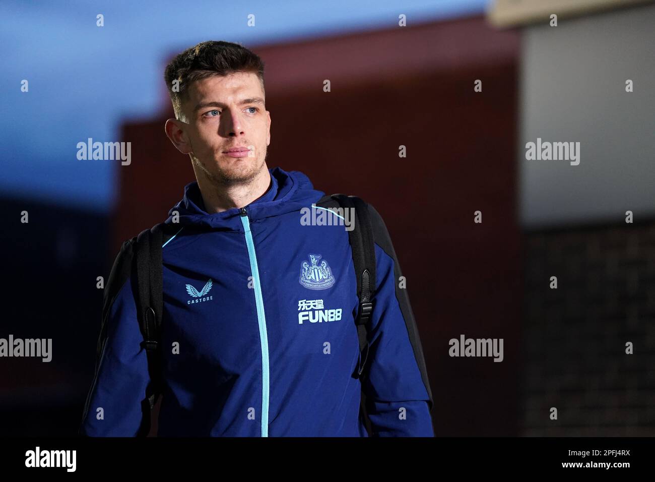 Newcastle United goalkeeper Nick Pope arrives at the ground for the ...