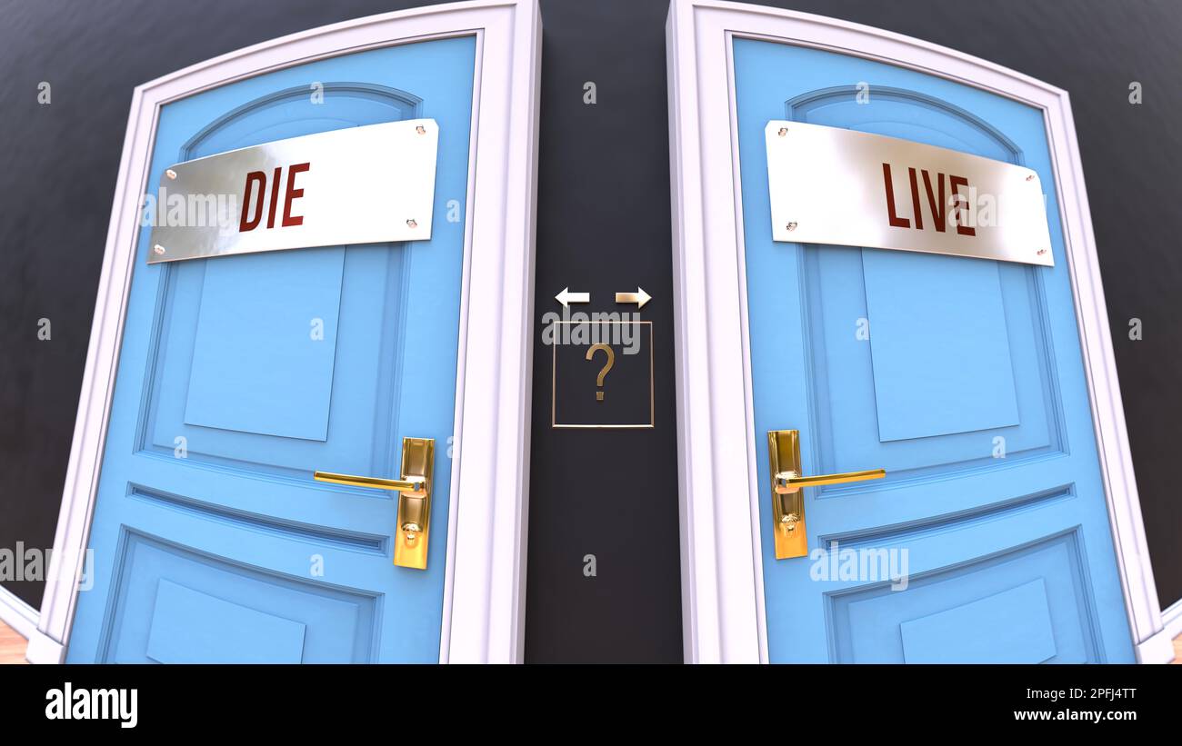 Two mutually exclusive paths to choose from, either Die or Live. The ...