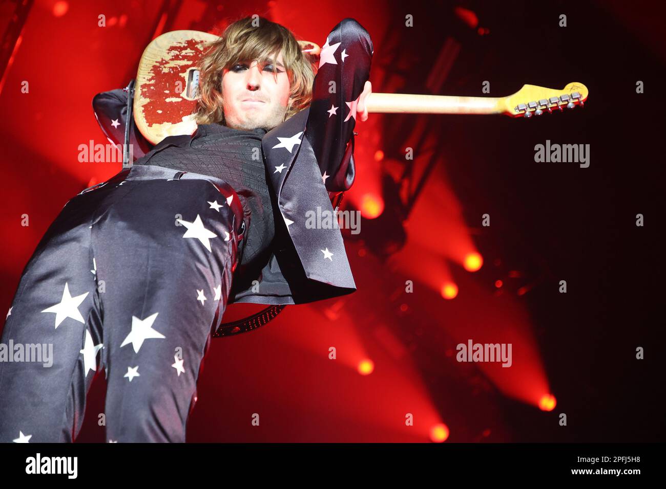 Italian rock band Maneskin in concert during the “Loud Kids Tour ...