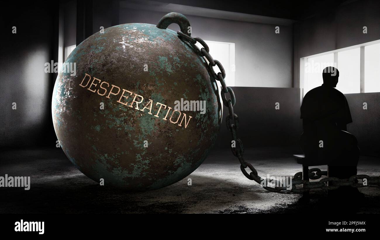 Desperation and intimate, silent and lonely suffering human soul ...