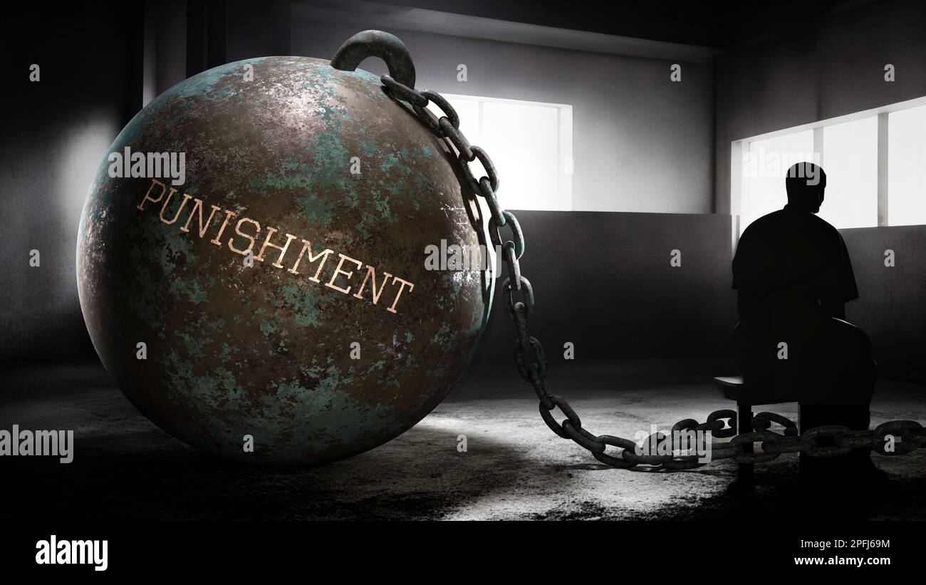Punishment and intimate, silent and lonely suffering human soul. Person ...
