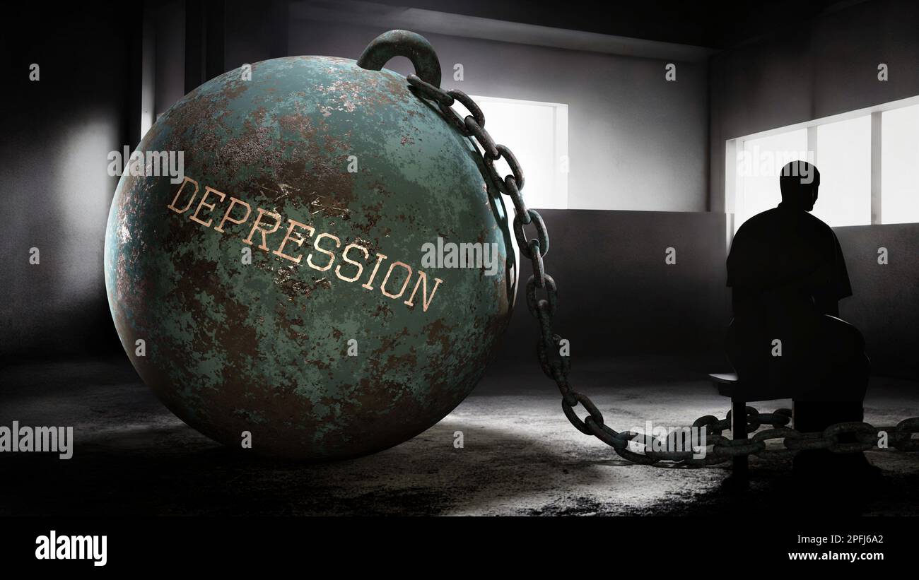 Depression and intimate, silent and lonely suffering human soul. Person ...