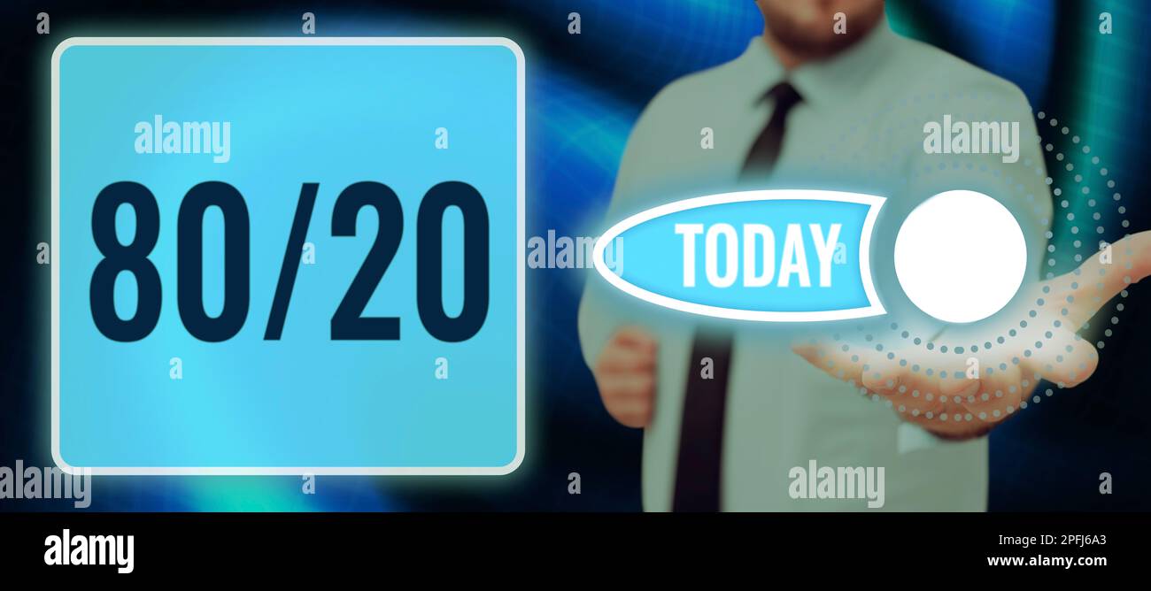 Conceptual display 80 20 percent. Concept meaning Pareto principle of ...