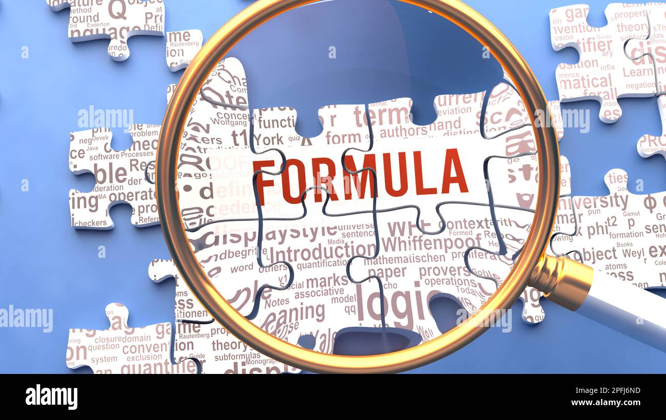 Formula being closely examined along with multiple vital concepts and ...