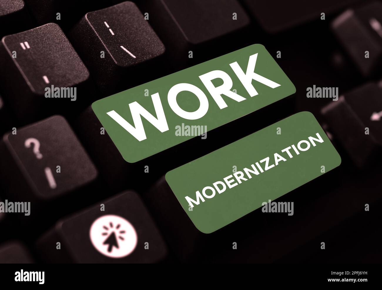 Handwriting text Work Modernization. Business overview changing product ...