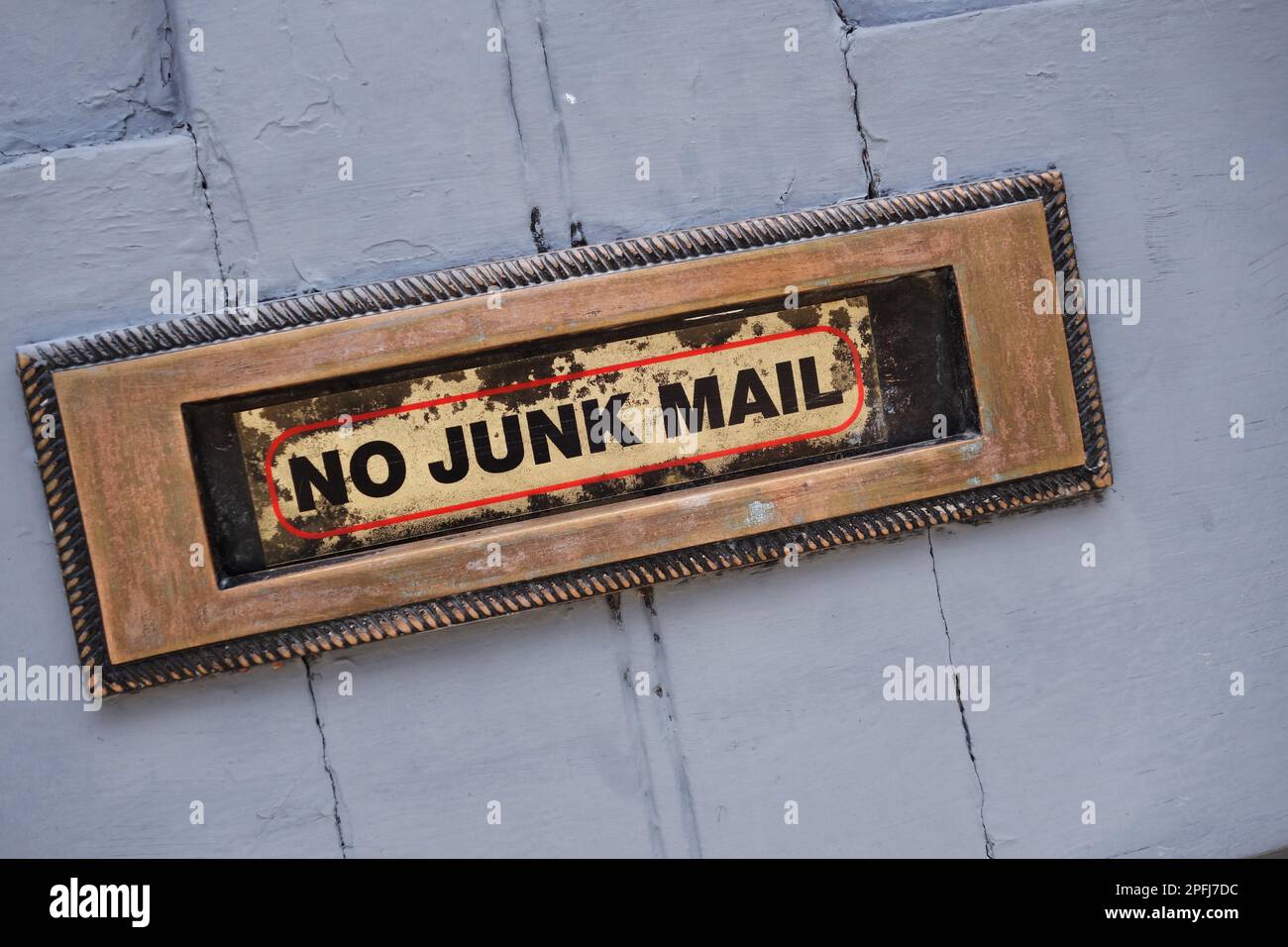 no junk mail sticker on letterbox, Cobh Ireland Stock Photo - Alamy