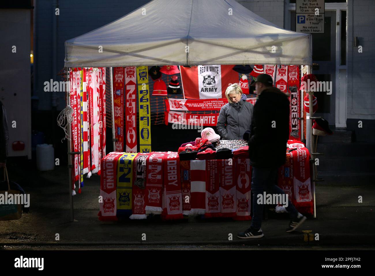 A merchandise stall outside the ground ahead of the Premier League ...