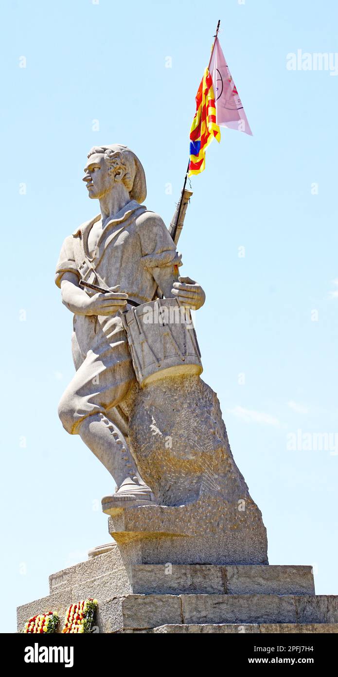 Sculpture tribute to the Timbaler del Bruc, Barcelona, in the region of ...