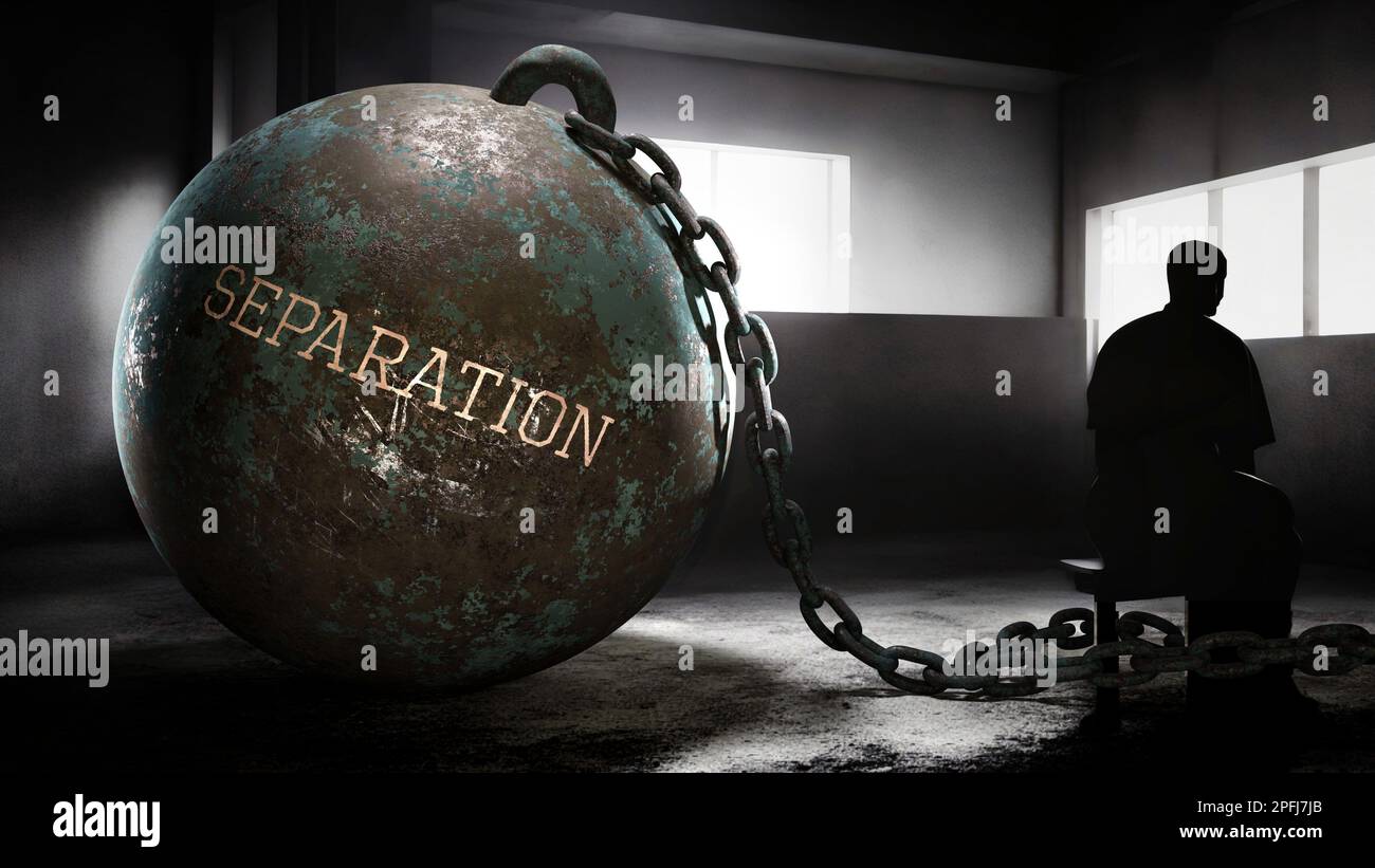 Separation and intimate, silent and lonely suffering human soul. Person ...