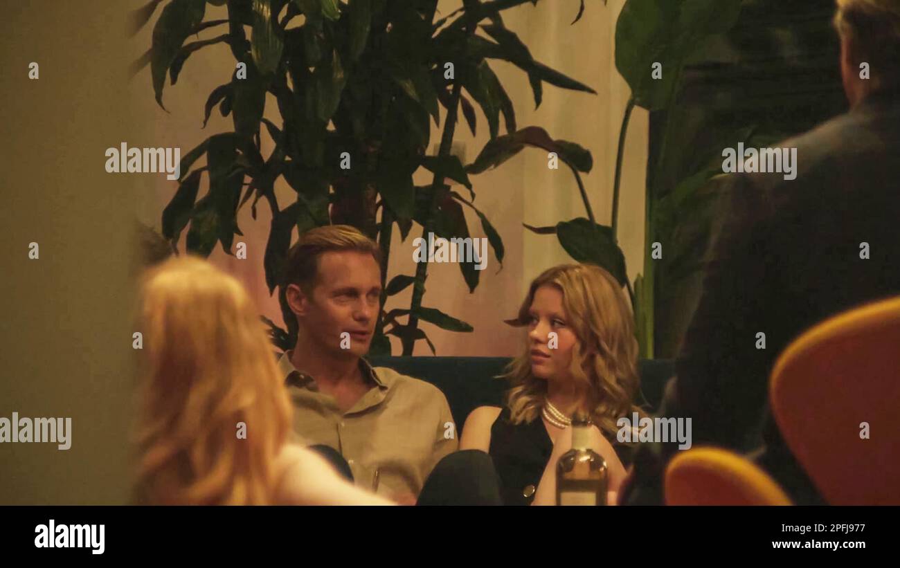 USA. Mia Goth and Alexander Skarsgard in a scene from the (C)Neon new ...
