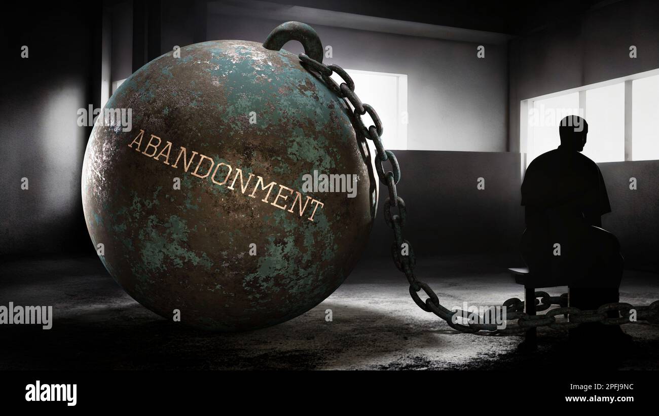 Abandonment and intimate, silent and lonely suffering human soul ...