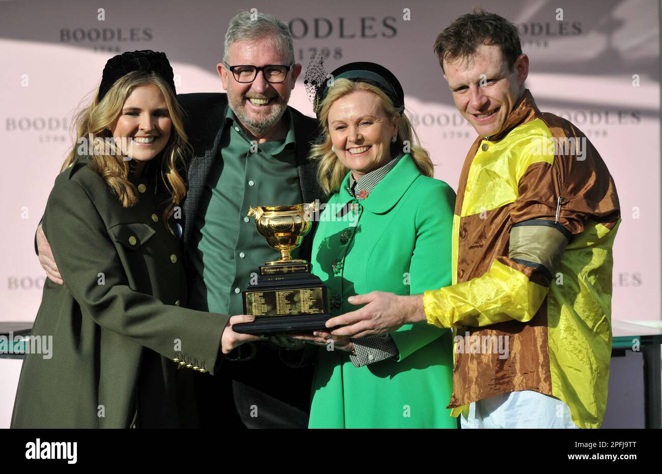 Boodles Cheltenham Gold Cup Winning owner Audrey Turley (centre) right ...