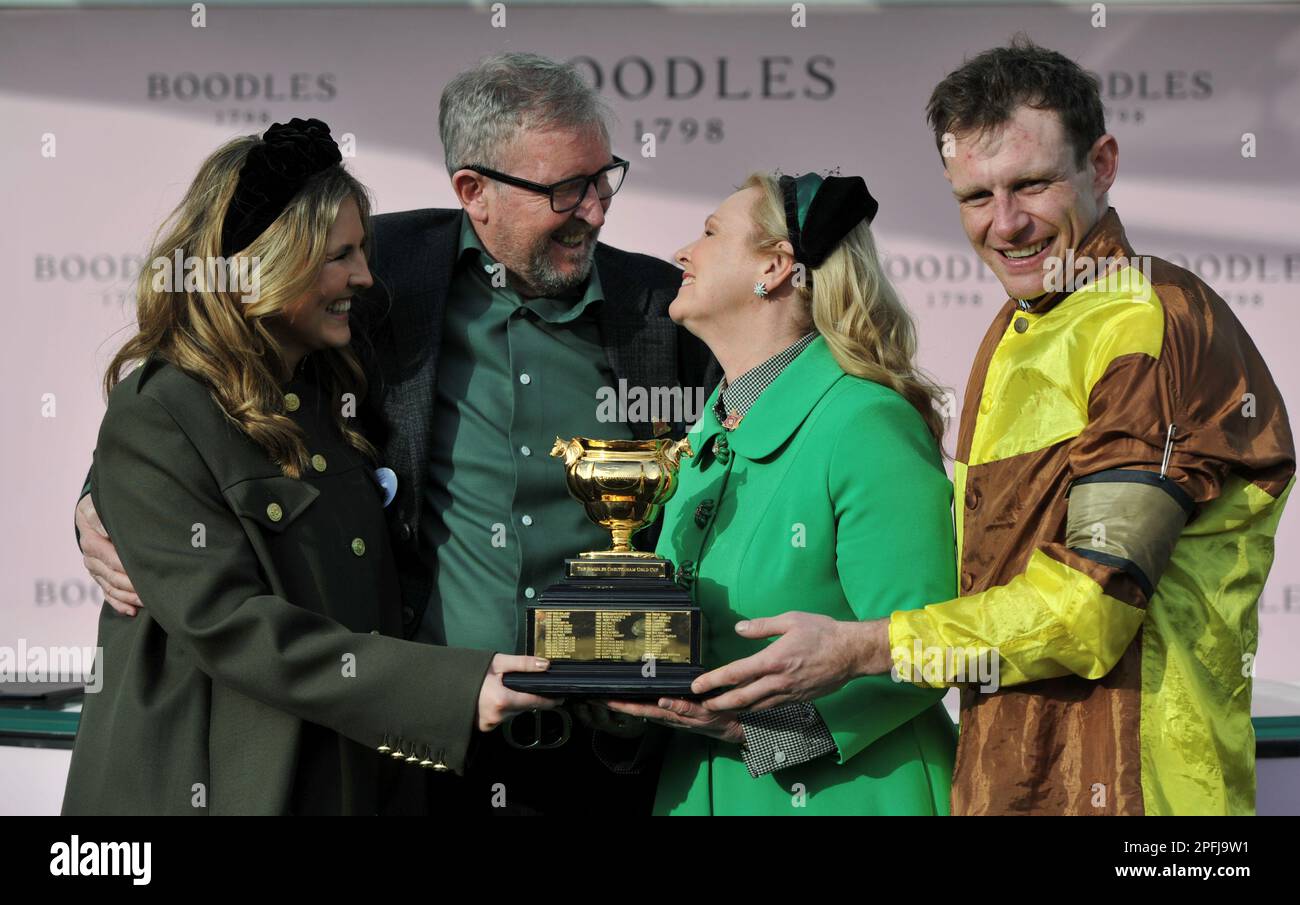 Boodles Cheltenham Gold Cup Winning owner Audrey Turley (centre) right ...