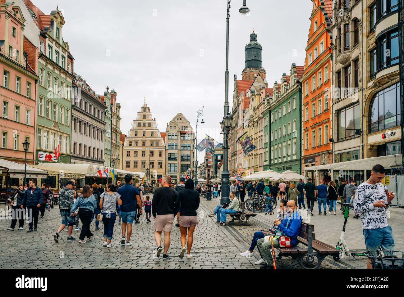 Wroclaw, Poland. Historical center of the old city. Historic landmarks ...