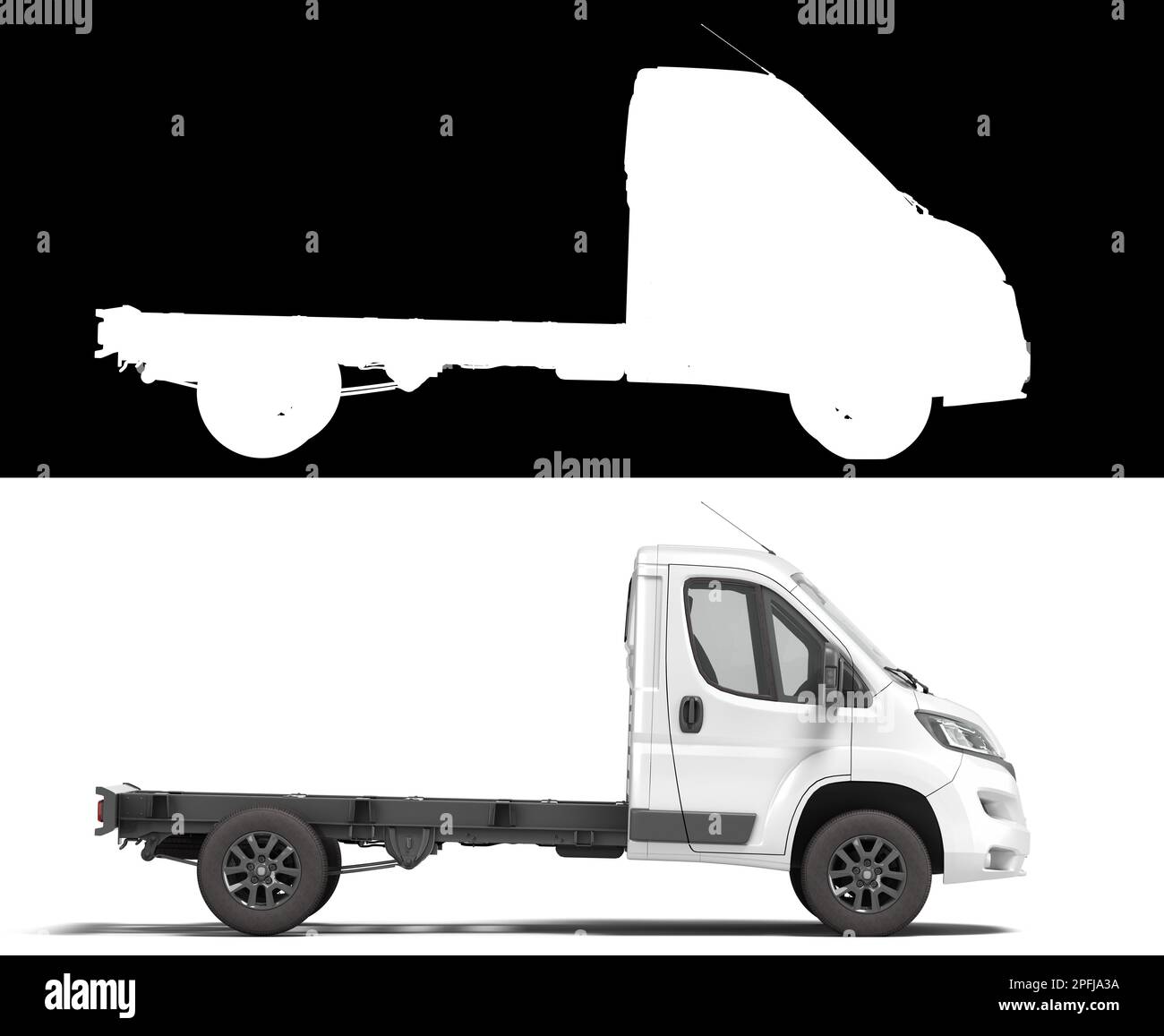 white flatbed truck for car branding and advertising right view 3d ...