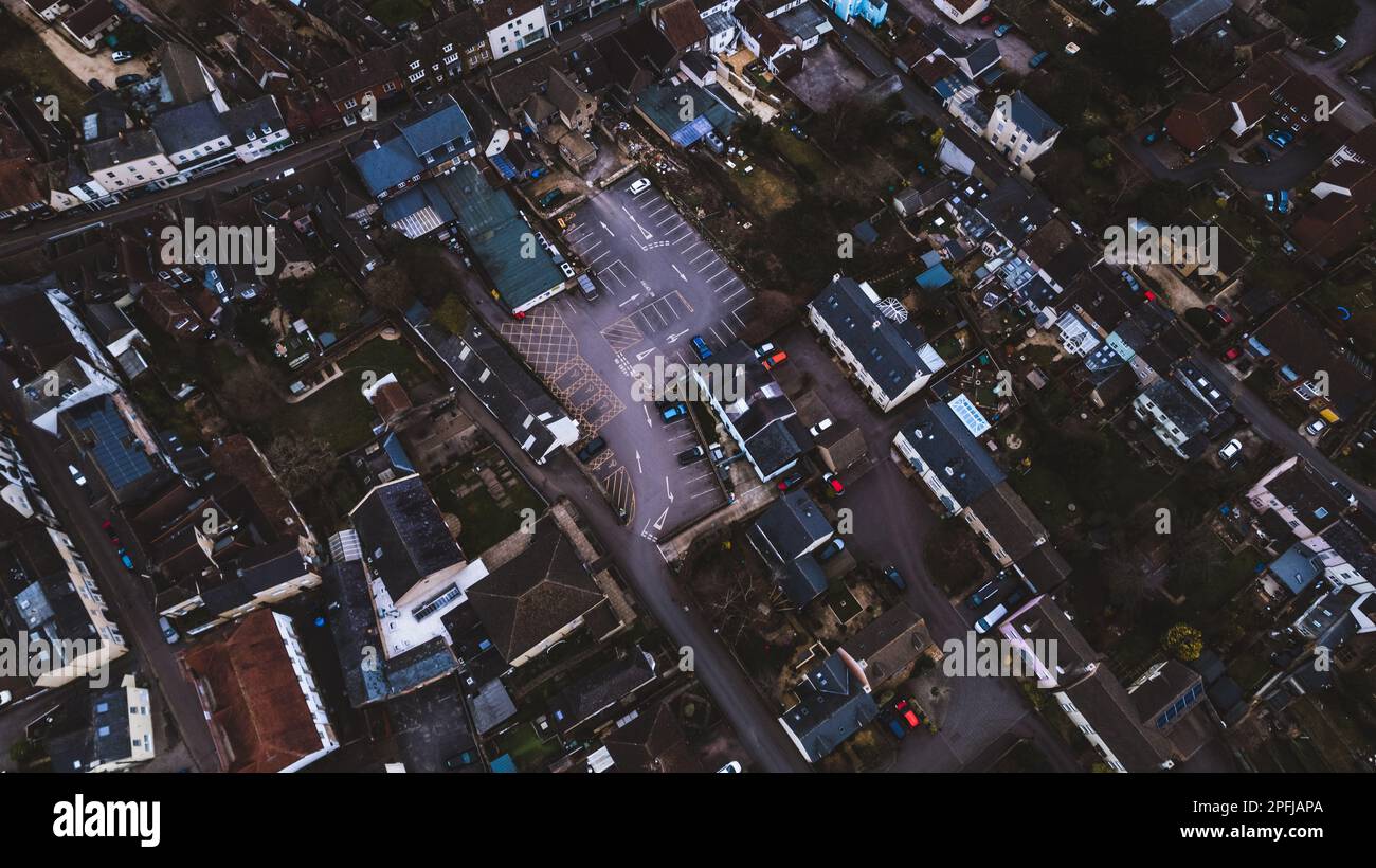 Aerial view of neighborhood Stock Photo - Alamy