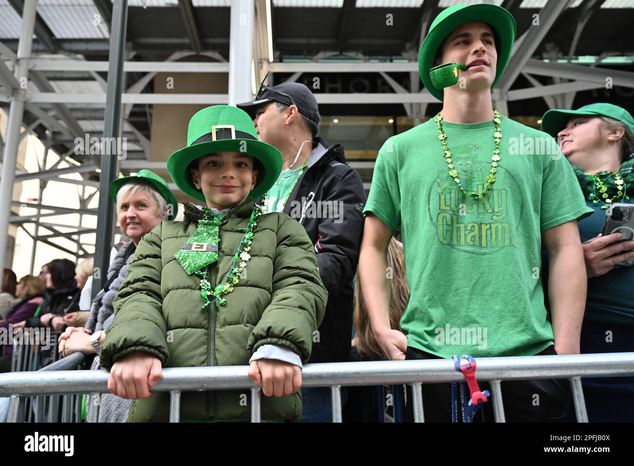 People march in the 262nd Annual St. Patrick's Day Parade on March 17 ...
