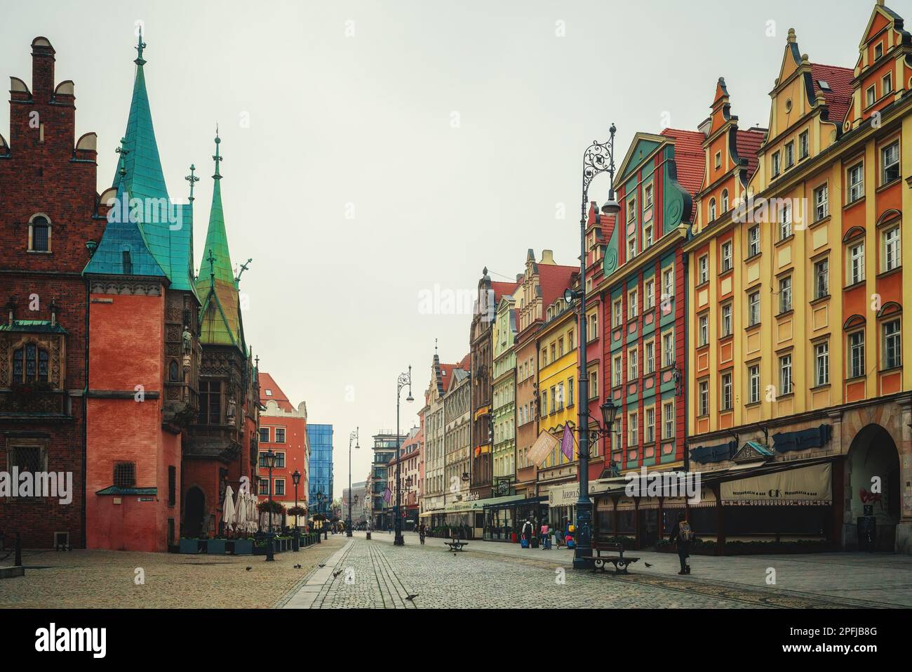 Wroclaw, Poland. Historical center of the old city. Historic landmarks ...