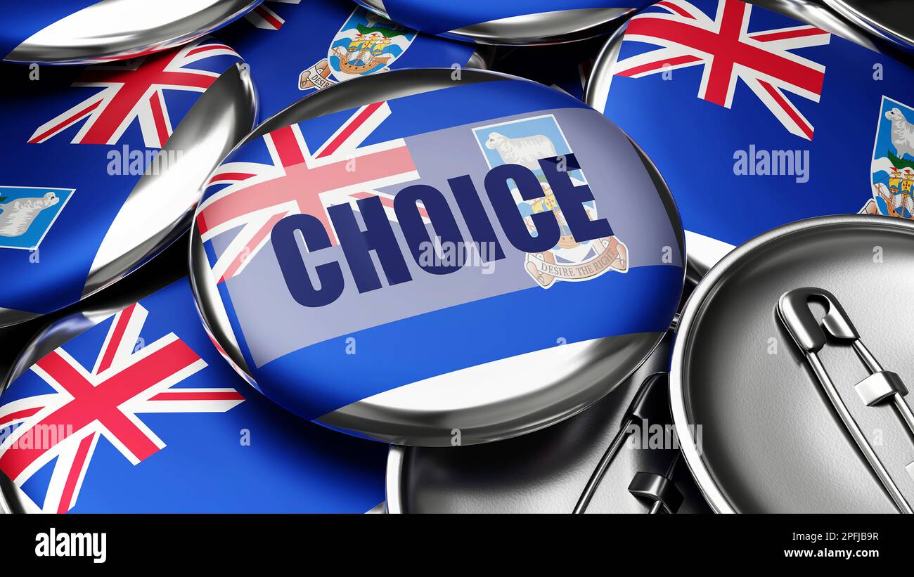 Choice in Falkland Islands Malvinas - colorful handmade electoral ...