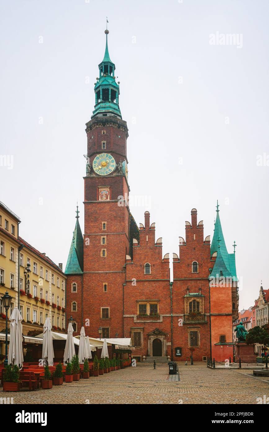 Wroclaw, Poland. Historical center of the old city. Historic landmarks ...
