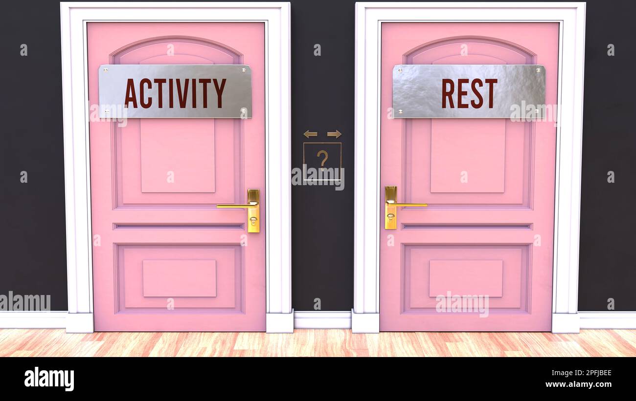 Making a choice and deciding in favor of either Activity or Rest. Two ...