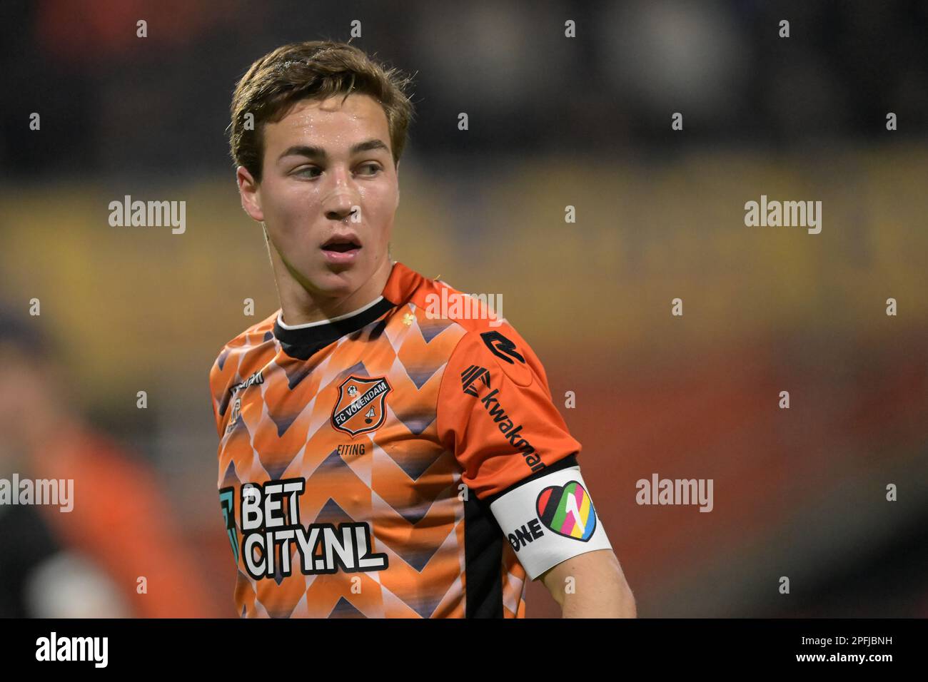 VOLENDAM - Carel Eiting of FC Volendam wearing the One Love captain's ...