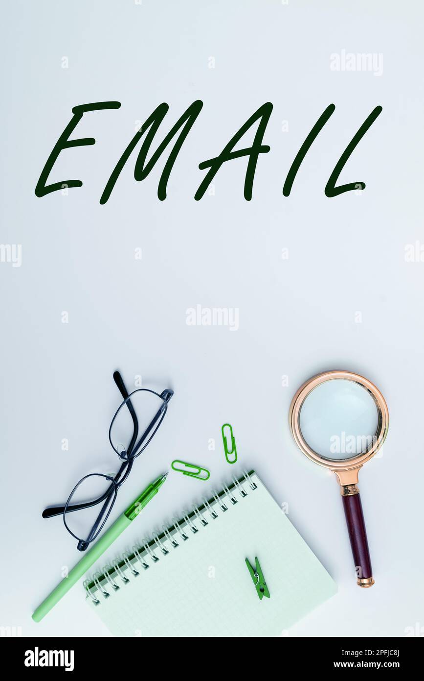 Handwriting text Email. Word Written on Sending a commercial message to ...