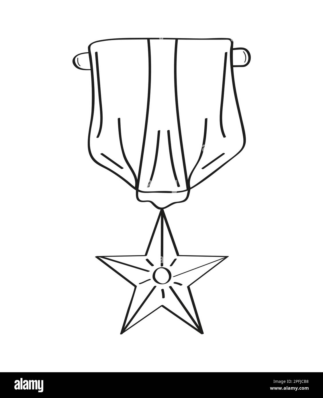 First place doodle icon. Champion status in sketch style. Winner prize ...